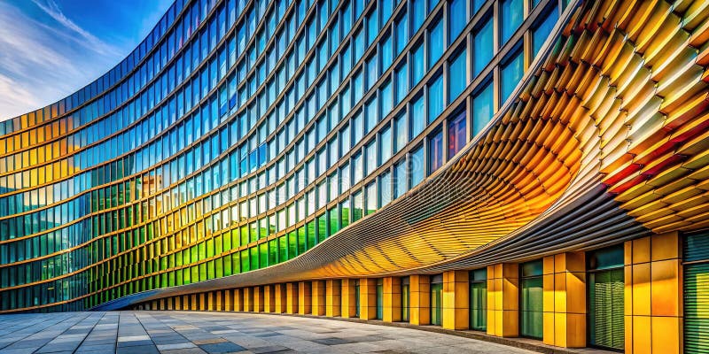 Dynamic Abstract Curve Pattern Facade a Modern Architectural Design ...