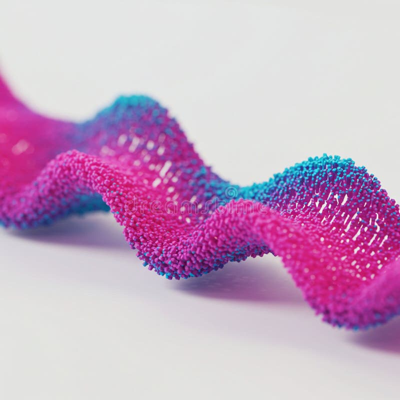 A Dynamic, Abstract 3D Form with a Wavy Structure Featuring Tightly ...