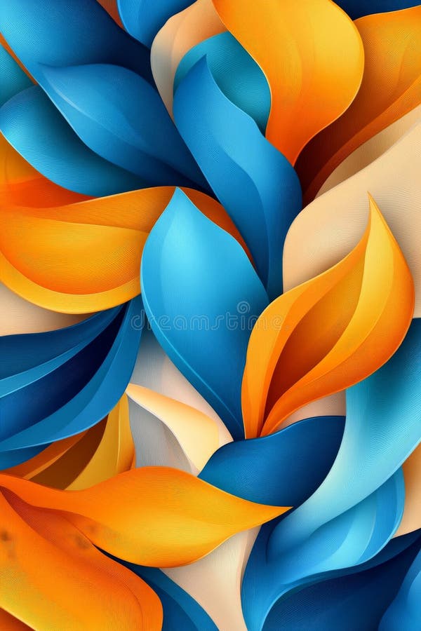 Dynamic Abstract 3D Ribbon Design in Vibrant Blue and Yellow Tones ...