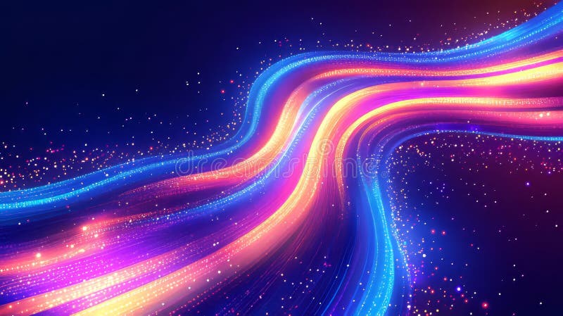 This Dynamic Abstract Design Boasts Vibrant Glowing Lines that Catch ...