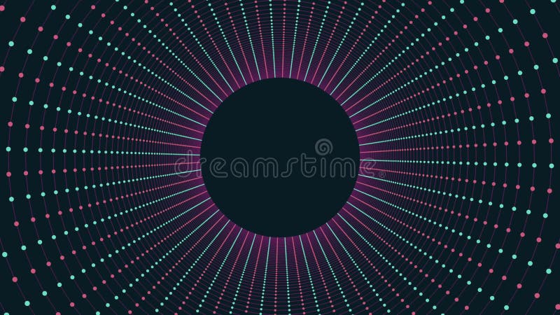 Dynamic and Abstract Design of Curved Lines and Floating Dots on Black ...