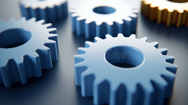 The Dynamic Abstract Design Features Gears and Cogs Set Against a ...