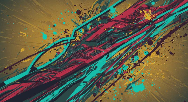 Dynamic Abstract Design Featuring Angular, Intertwining Teal and ...