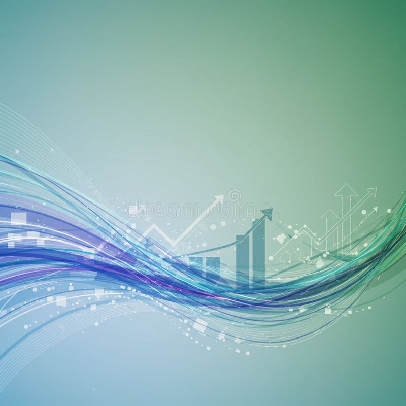 Dynamic Abstract Design Featuring Flowing Blue and Green Lines Across a ...