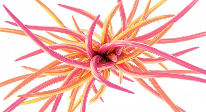 Dynamic Abstract Design Featuring Intertwined, Elongated Tendrils in ...