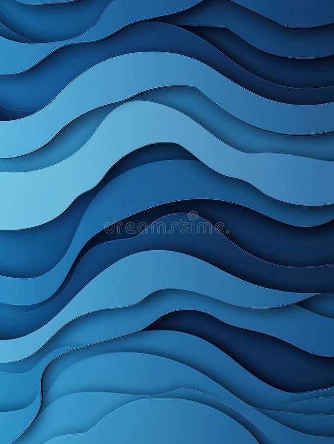 Dynamic Abstract Design Featuring Layered Blue Water Waves with Smooth ...