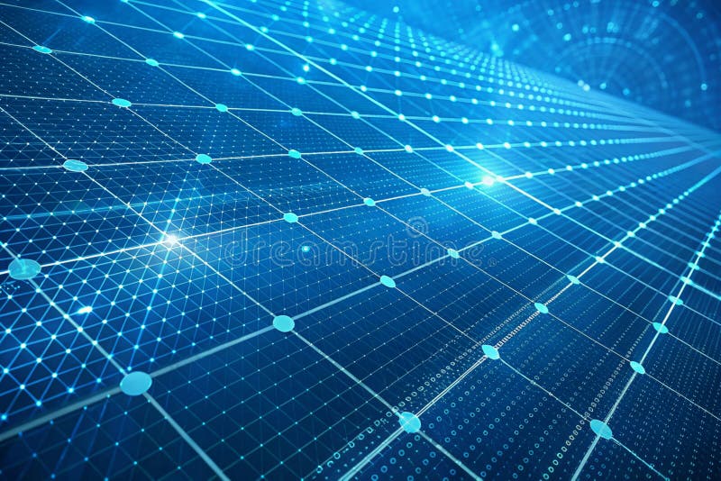 Vibrant Blue Abstract Tech Pattern Background Stock Illustration ...