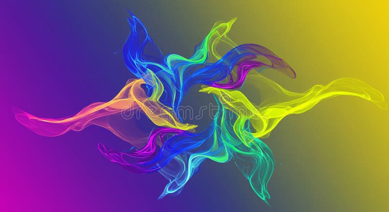 A Dynamic Abstract Design Featuring Swirling, Colorful Smoke-like ...