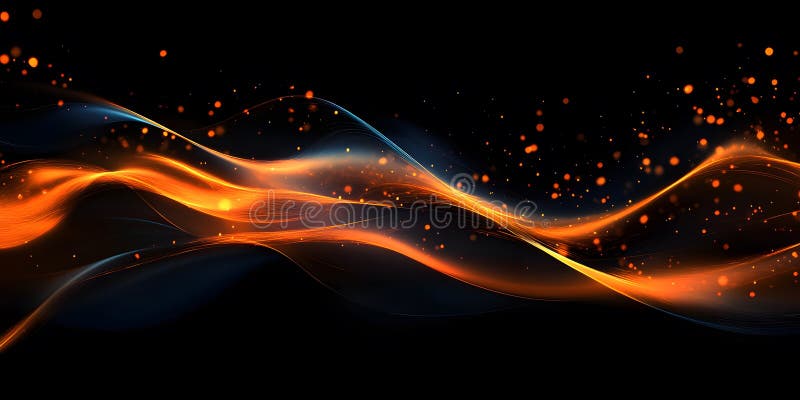 Dynamic Abstract Design with Flowing Orange and Dark Shapes Stock ...
