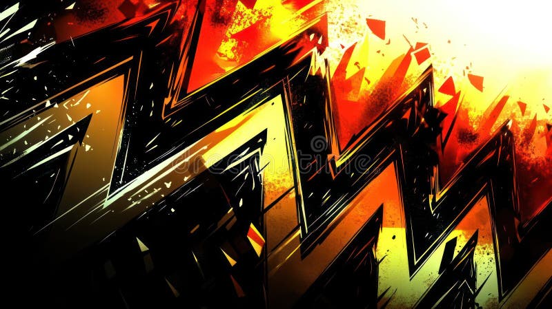 Dynamic Abstract Design with Jagged Lines and Explosive Colors Stock ...