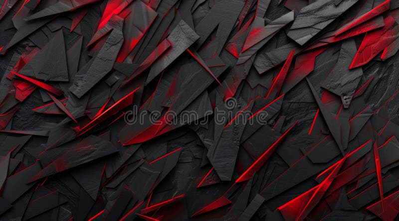 A Dynamic Abstract Design in Red and Black Featuring Bold Sharp Angles and Movement Stock Photo ...