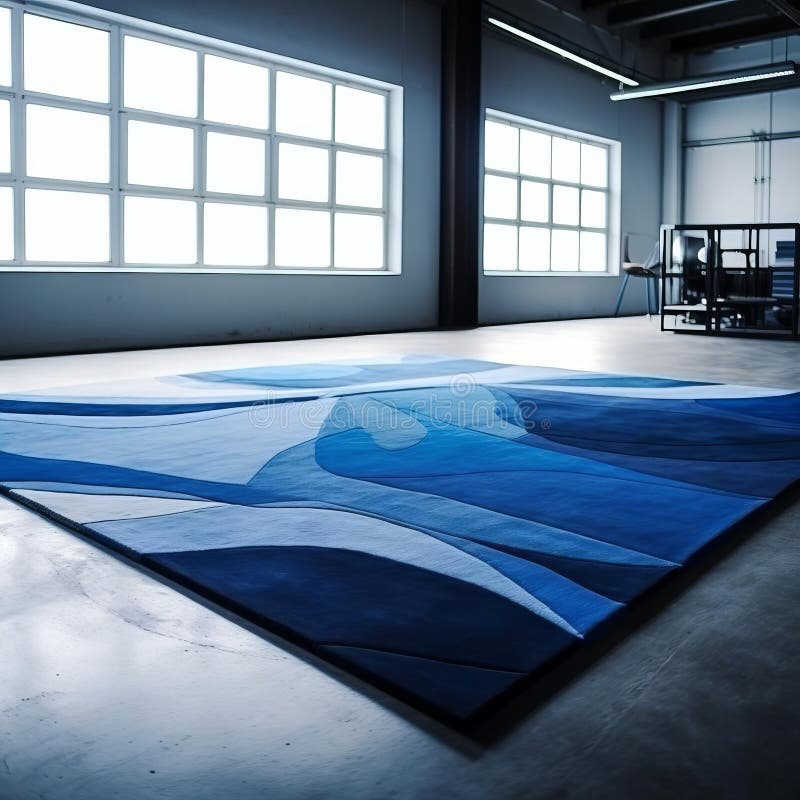 Dynamic Abstract Design Rug with Geometric Shapes and Movement Stock ...
