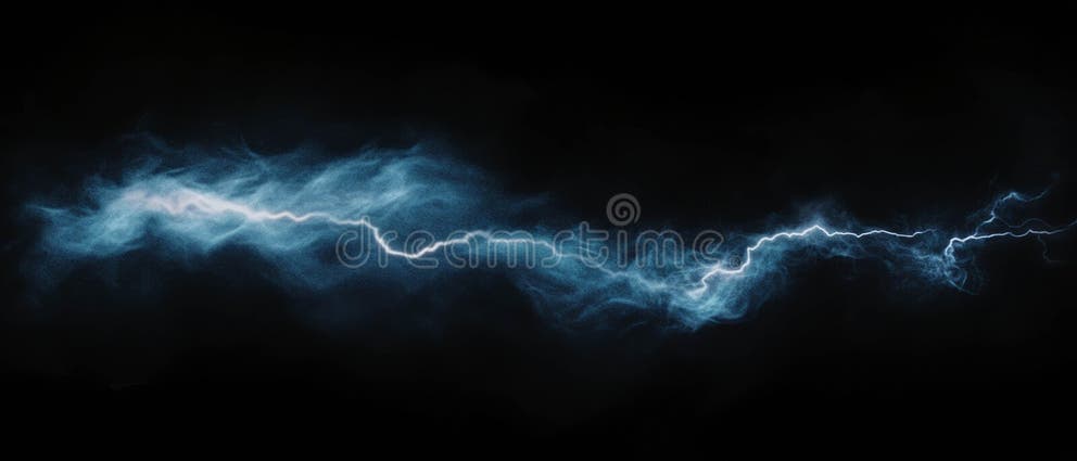 Dynamic Abstract Designs with Smoke and Lightning on a Black Background ...