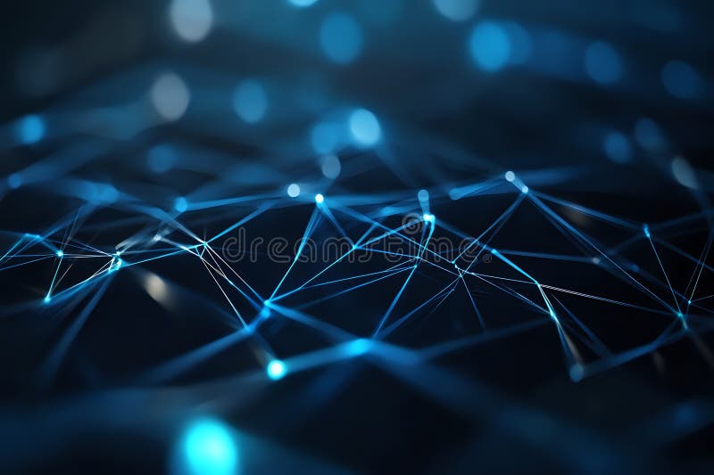 Dynamic Abstract Digital Network Illustrated with Glowing Blue Lines ...