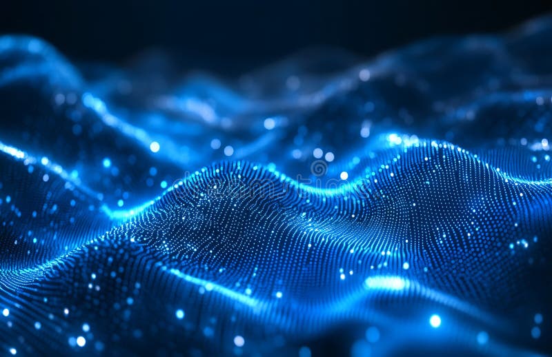 Abstract Blue Digital Wave Background for Technology Innovation and ...