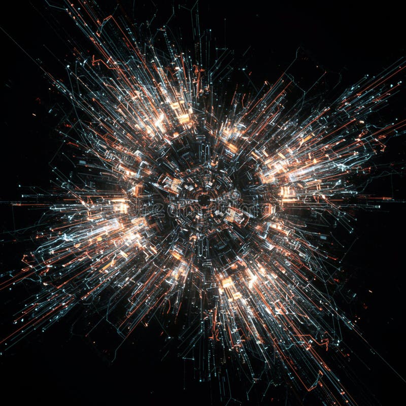 Futuristic Data Burst in Cyberspace Explosion Style – Generated by AI ...