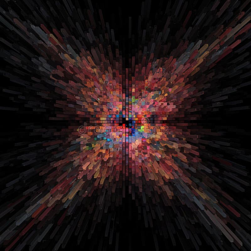 A Dynamic, Abstract Explosion of Multicolored Rectangular Prisms ...