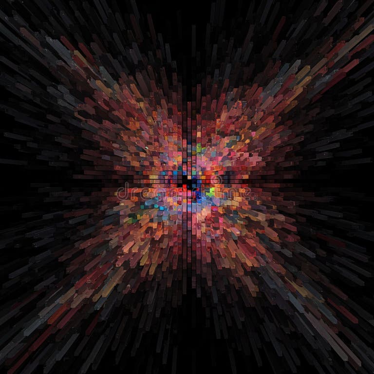 A Dynamic, Abstract Explosion of Multicolored Rectangular Prisms ...