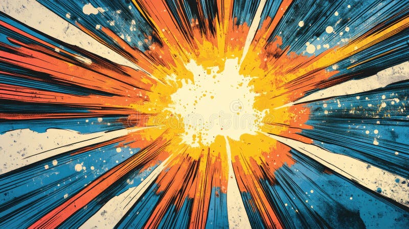 Dynamic Abstract Explosion with Vibrant Colors and Radiating Energy ...