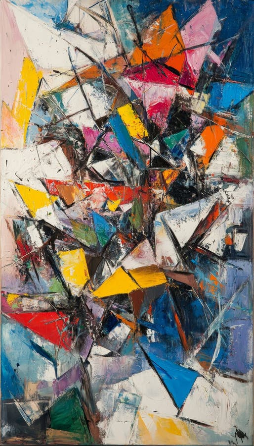 Dynamic Abstract Expressionist Artwork Featuring Chaotic Color Splashes ...