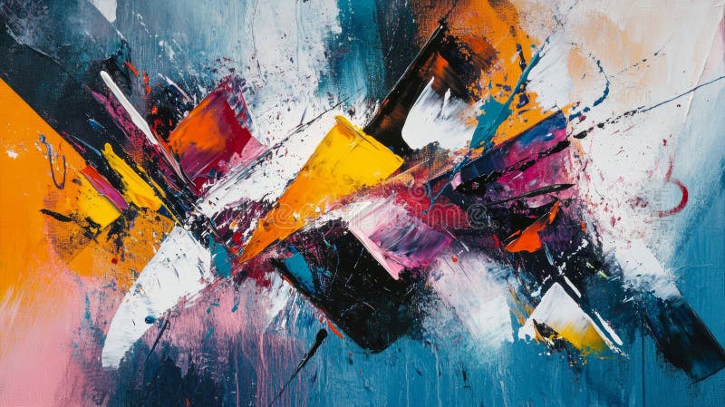 Dynamic Abstract Expressionist Artwork Featuring Chaotic Color Splashes ...