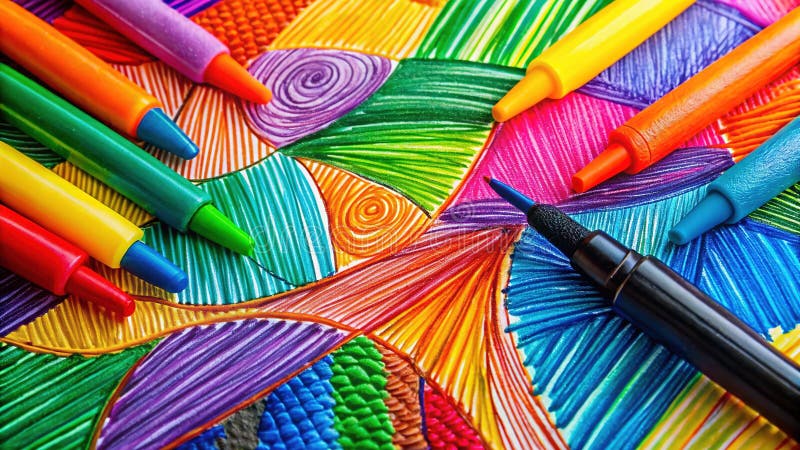 Dynamic Abstract FeltTip Pen Texture Background Vibrant Lines Bold ...