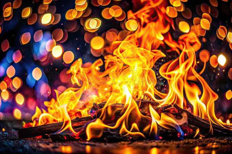 A Dynamic Abstract Fiery Bokeh Explosion a Vibrant Background for ...