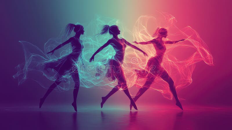 Dynamic Abstract Figures in Dance, Captured in a Minimalist Digital Art ...