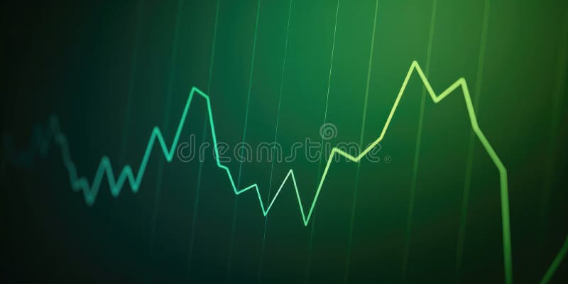 A Dynamic Abstract Financial Chart with Upward and Downward Trends on a ...