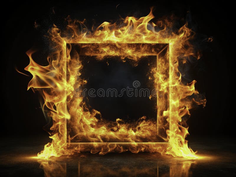 Dynamic Abstract Fire Animation a Fiery Square Path Explodes Across a ...