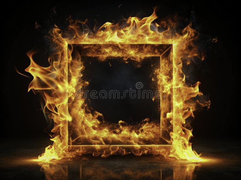 Dynamic Abstract Fire Animation a Fiery Square Path Explodes Across a ...