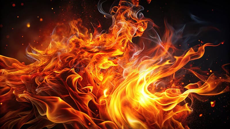 Dynamic Abstract Fire Design Intense Orange and Red Flames Perfect for ...