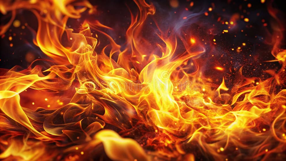 Dynamic Abstract Fire Flames Loop Animation Seamless Burning Warp ...