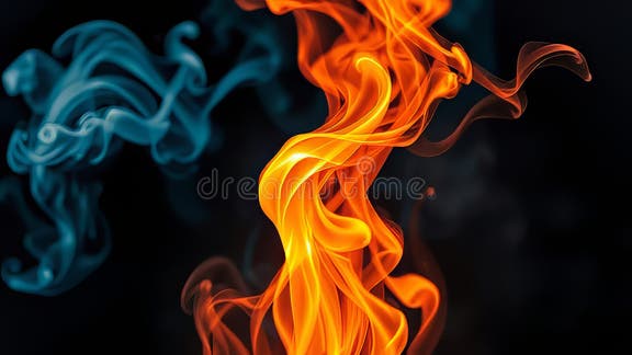 Dynamic Abstract Fire Swirl Design Vibrant Colors and Tilted Flames ...