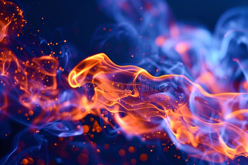 Dynamic Abstract Fire Waves in Bright Orange and Yellow, Creating a ...