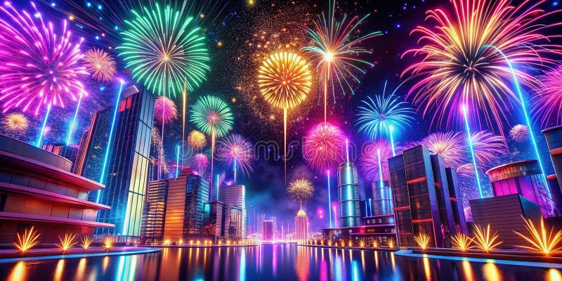 Dynamic Abstract Fireworks Loop Animation Stunning Visuals for Motion ...