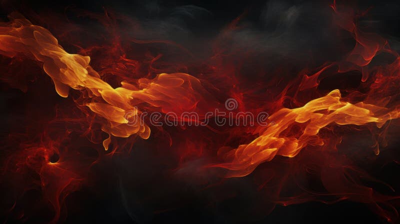 Dynamic Abstract Flames and Smoke in Motion Against Dark Background ...