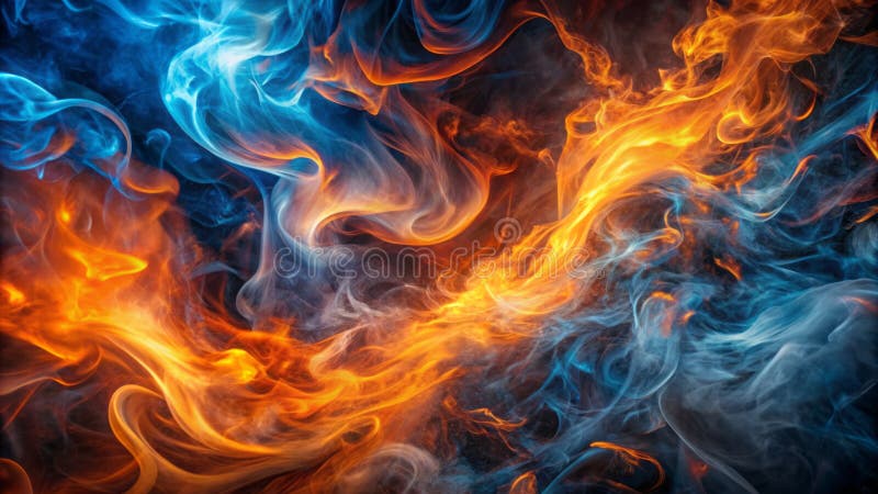 Dynamic Abstract Flames a Visual Symphony of Blue and Orange Energy ...