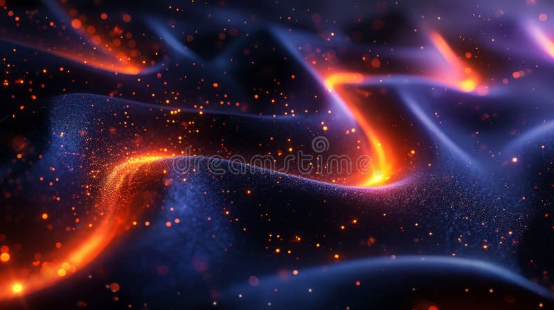 Dynamic Abstract Flow of Glowing Waves and Sparks is a Mesmerizing ...