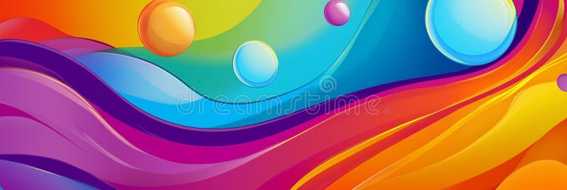 Dynamic Abstract Flow of Vivid Waves and Bubbles Stock Illustration ...