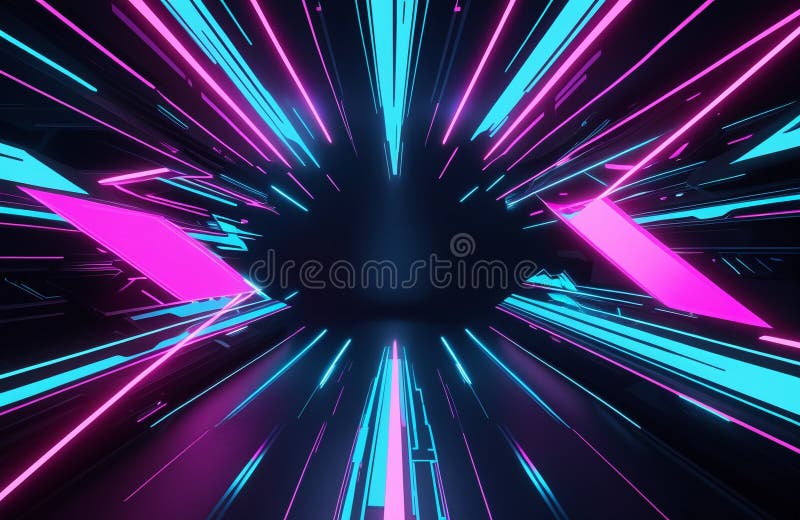 Neon Abstract Gaming Design Stock Illustration - Illustration of design ...