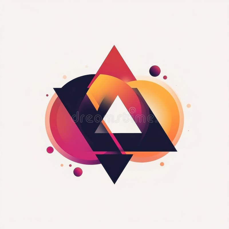 Dynamic Abstract Geometric Logo Design Featuring Triangles and Circles ...