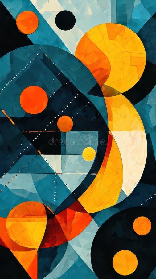 Abstract Geometric Artwork with Vibrant Colors and Shapes Stock Photo ...