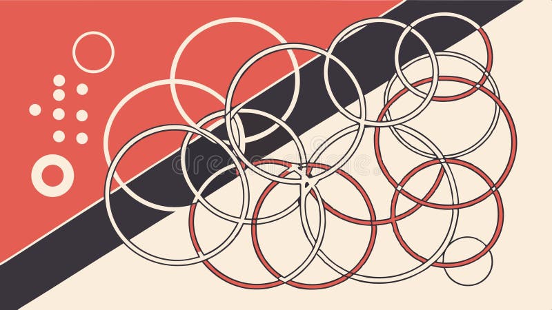 Dynamic Abstract Geometric Pattern With Circles Lines And Dots Vector