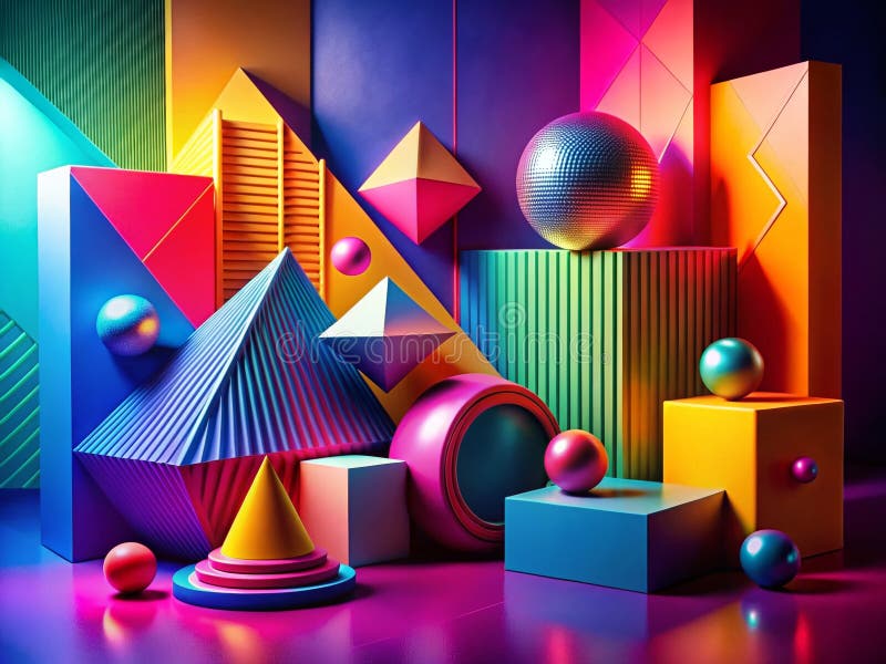 Dynamic Abstract Geometric Shapes Background Vibrant Gradient Design ...