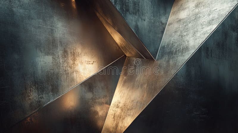 Dynamic Abstract Geometric Steel Background with Metallic Textures and ...