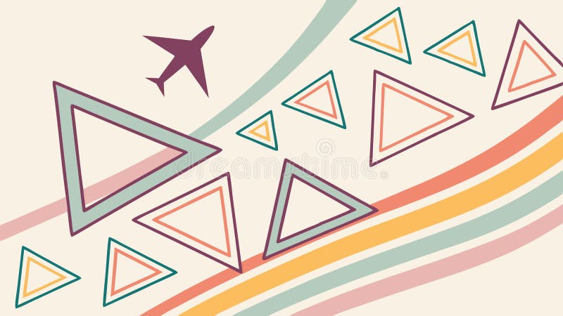 Dynamic Abstract Geometric Triangles with Airplane Icon, Vector Design ...