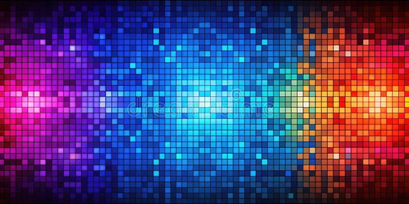Dynamic Abstract Glowing Pixel Grid Background Featuring a Vibrant ...