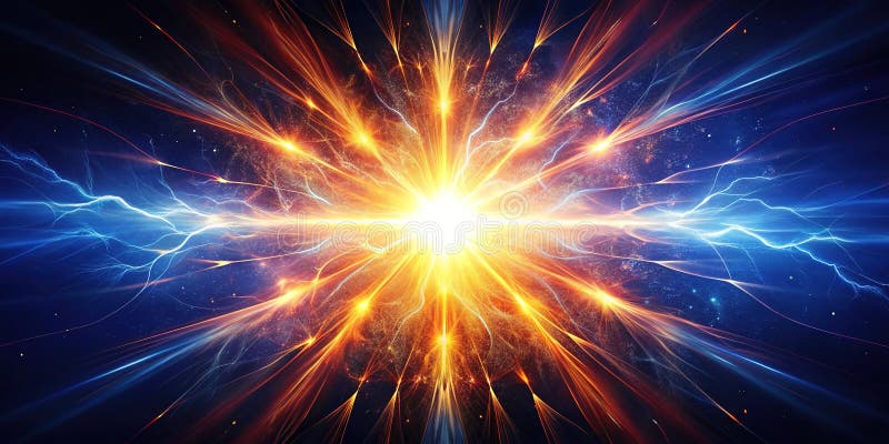 Dynamic Abstract Glowing Spark Explosion a Vibrant Burst of Energy and ...