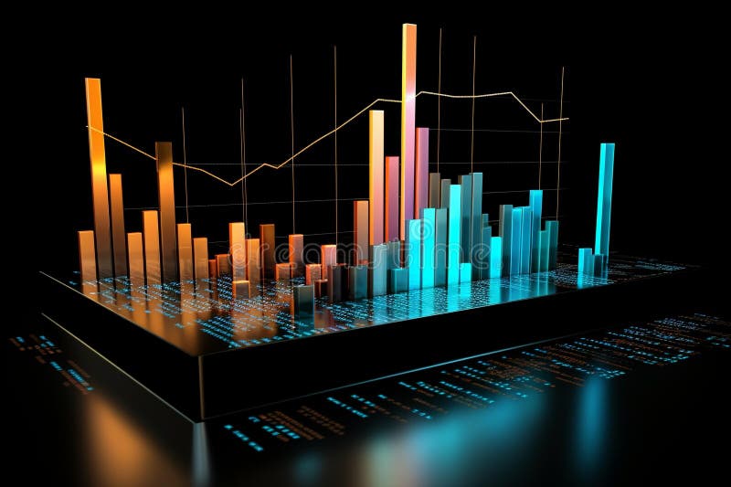 Dynamic Abstract Graph of Competition - Midjourney Version 5 Stock ...